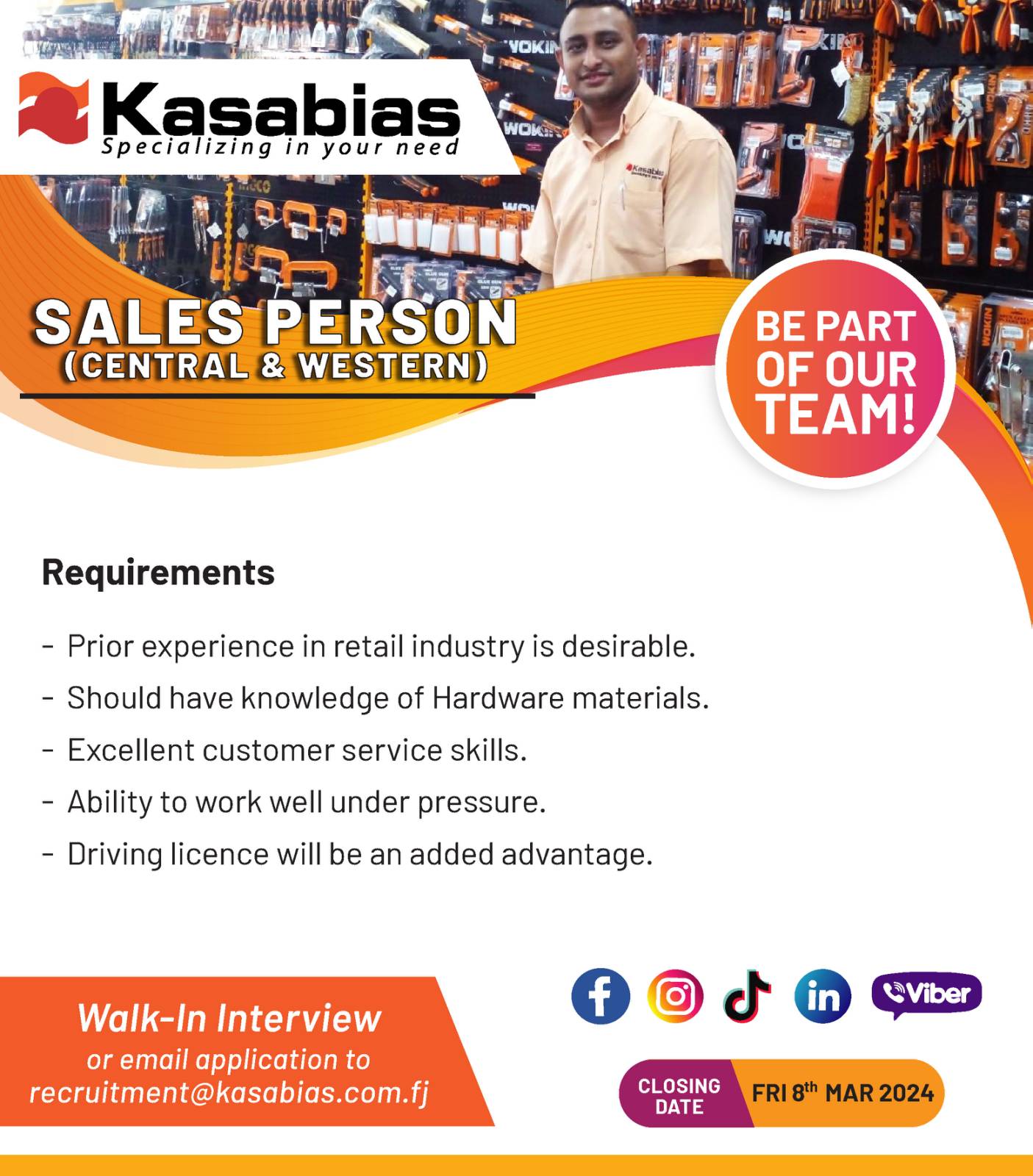 Job Opportunities – Kasabias Pte Limited
